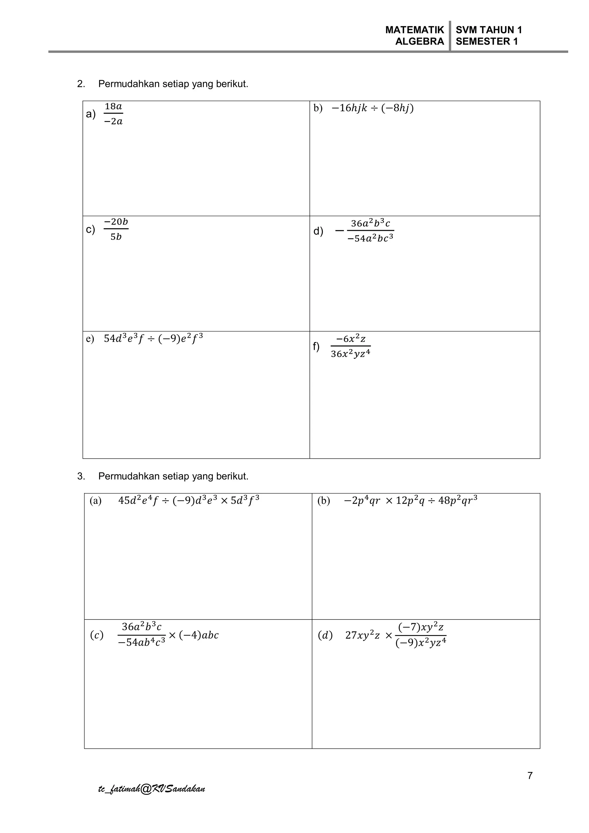 Modul 1: Algebra | PDF