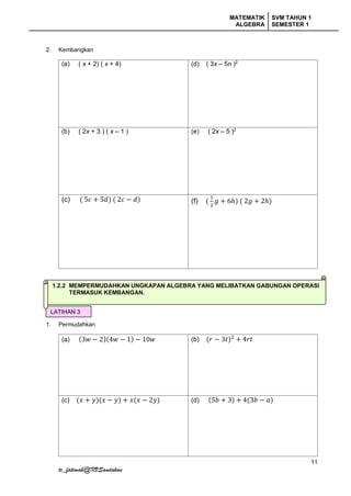 Modul 1: Algebra | PDF