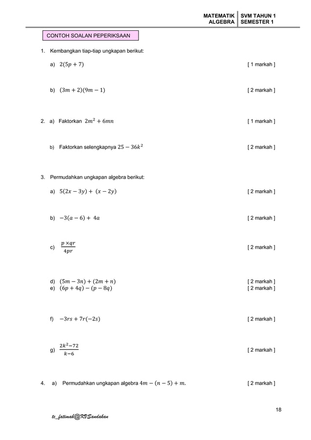 Modul 1: Algebra | PDF