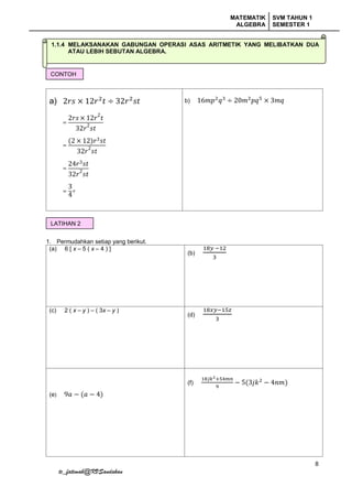 Modul 1: Algebra | PDF