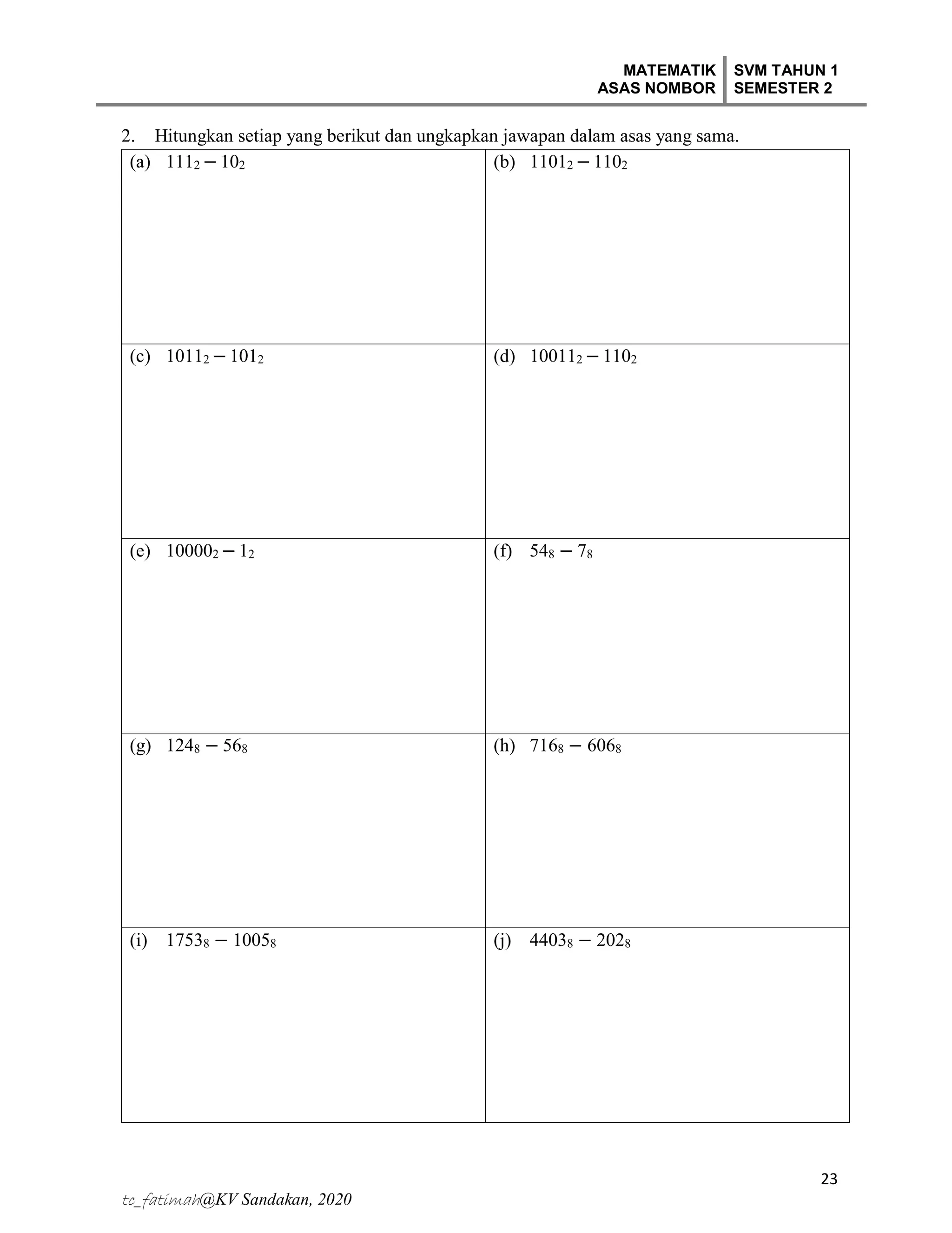 Modul 1 : Asas Nombor | PDF