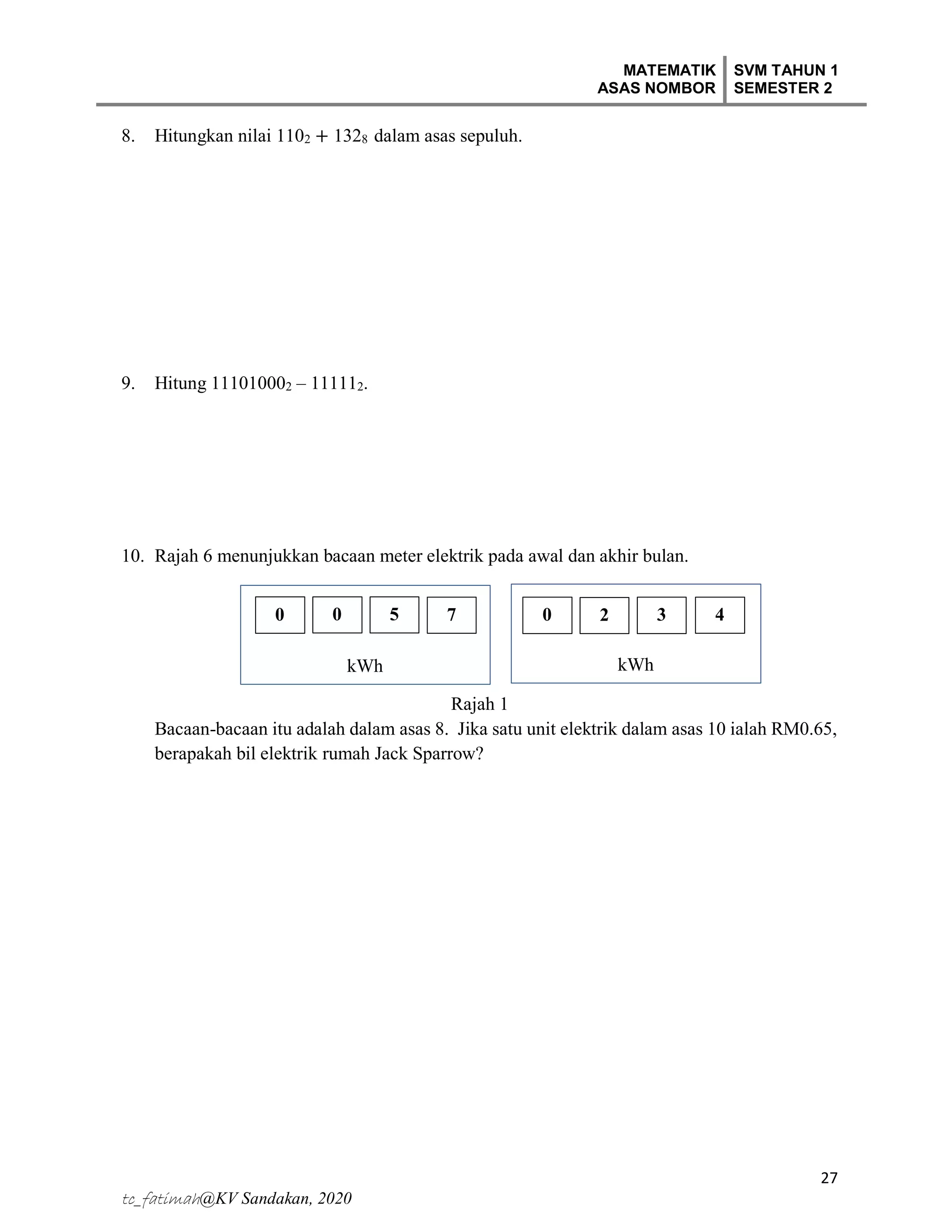Modul 1 : Asas Nombor | PDF