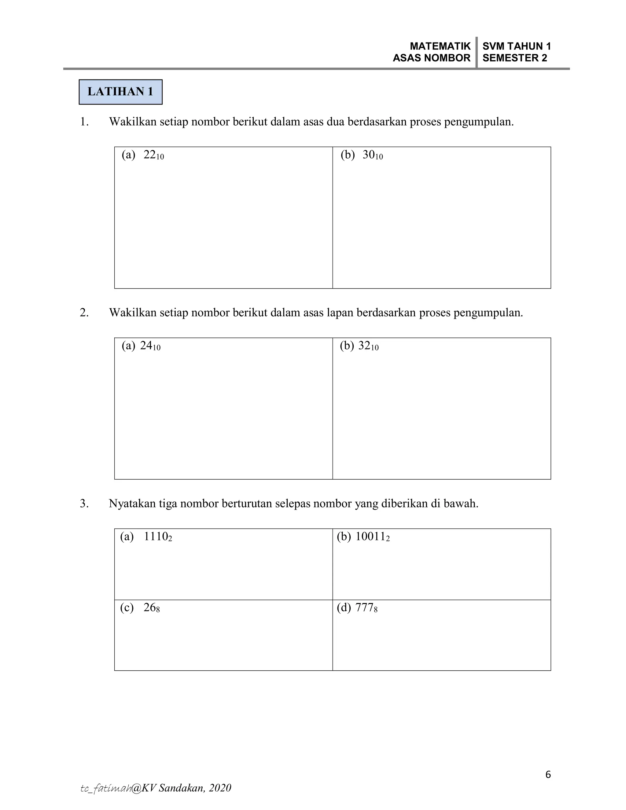 Modul 1 : Asas Nombor | PDF