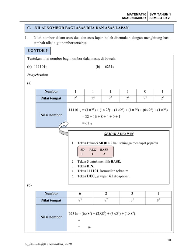 Modul 1 : Asas Nombor | PDF