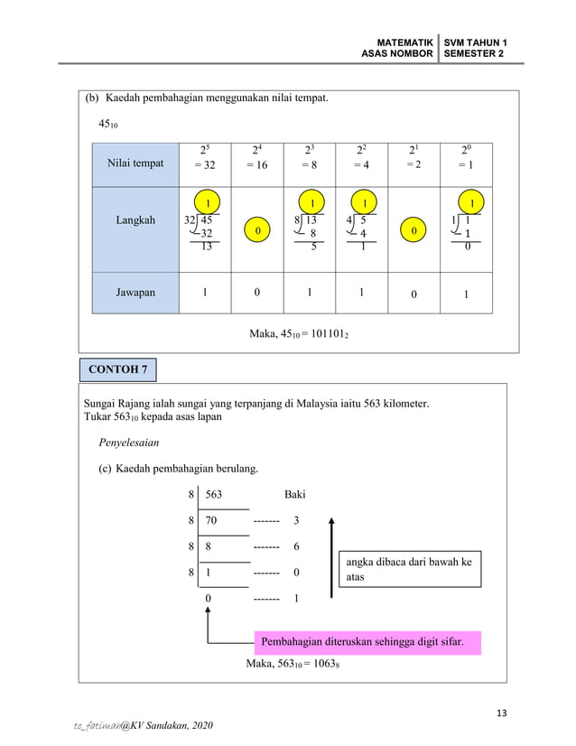 Modul 1 : Asas Nombor | PDF