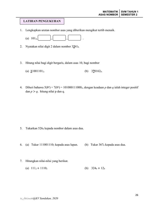 Modul 1 : Asas Nombor | PDF