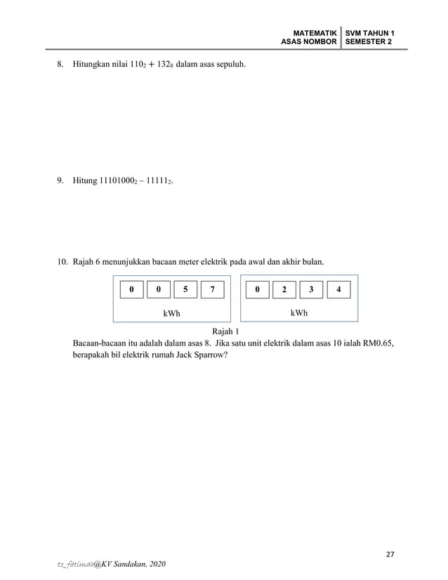Modul 1 : Asas Nombor | PDF