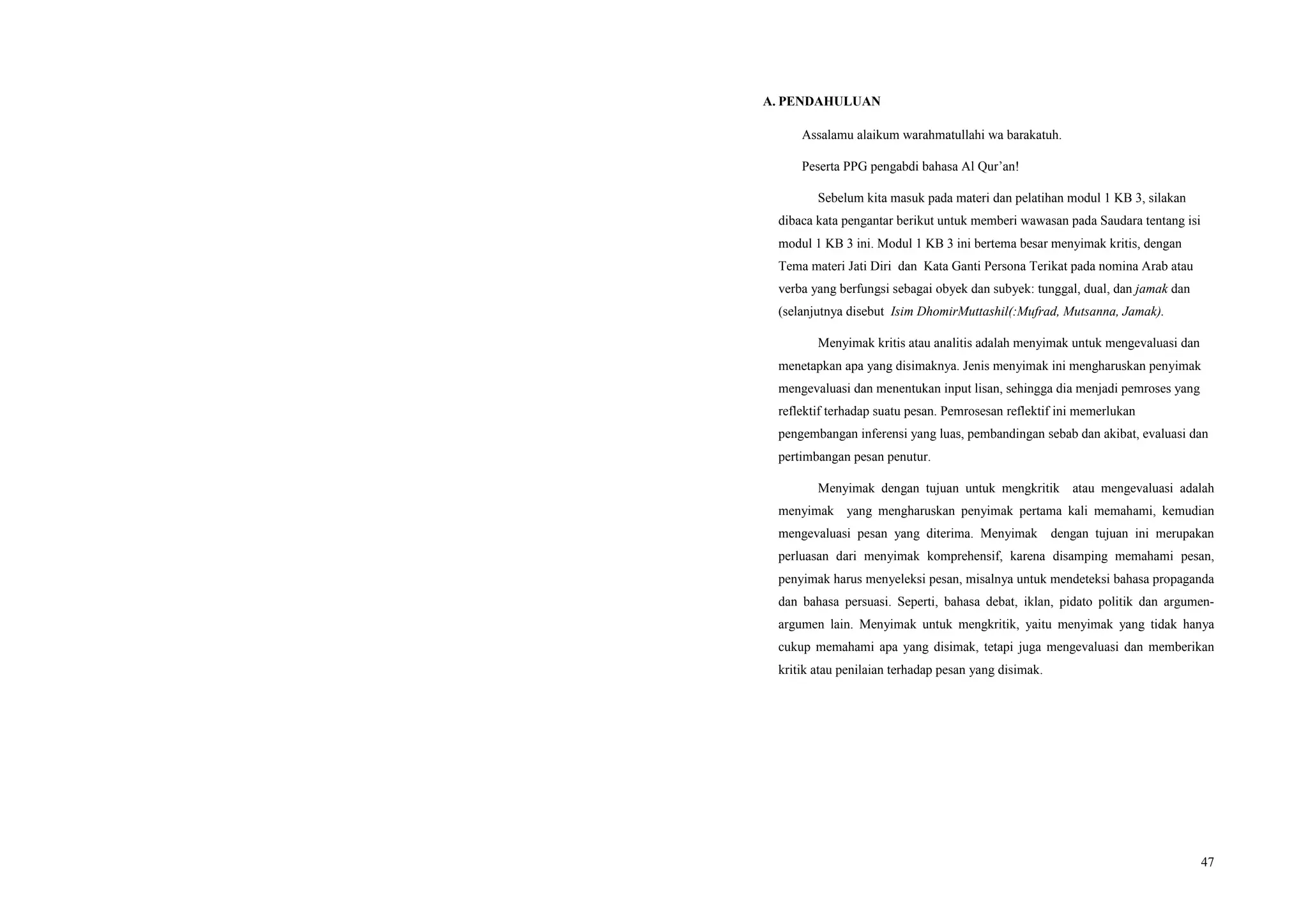 Modul 1 B. Arab KB 3 | PDF