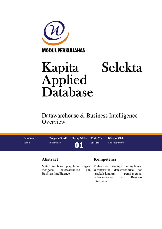 Modul 1 - Datawarehouse & Business Intelligence Overview | PDF