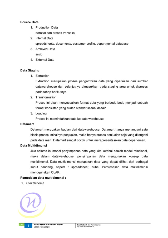 Modul 1 - Datawarehouse & Business Intelligence Overview | PDF