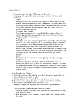 TUgas PPG Integritas Modul 1 kb 3 | PDF