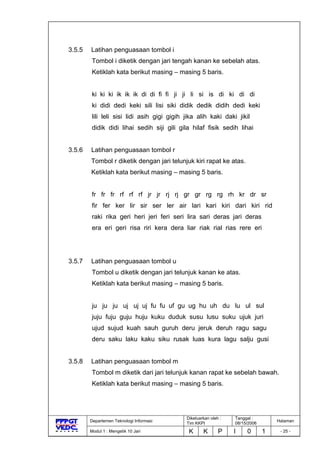 Modul 1 mengetik 10 jari | PDF