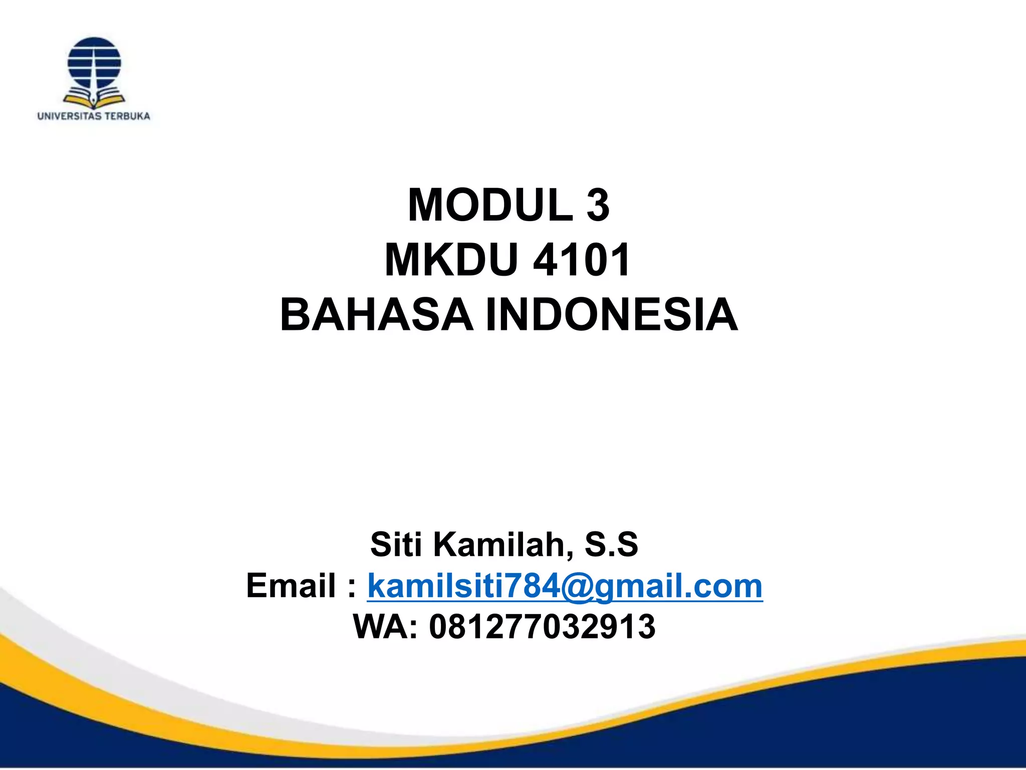Modul 1 mkdu 4101 | PPTX