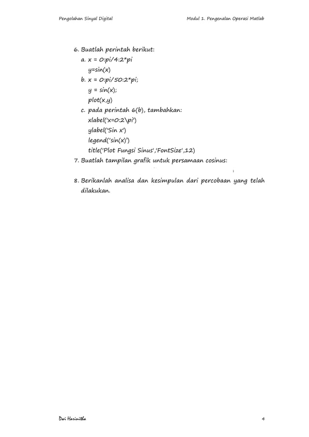 Modul 1 pengenalan matlab | PDF
