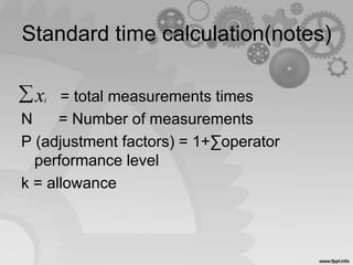 Modul 1 process planning and standard time calculation | PPTX