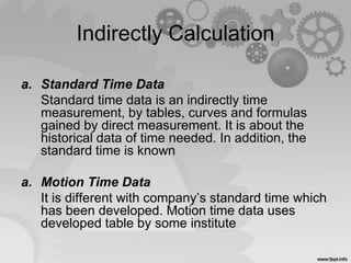 Modul 1 process planning and standard time calculation | PPTX