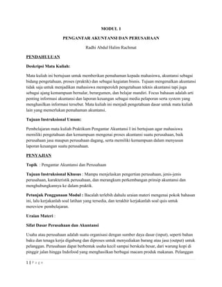 Modul Pengantar Akuntansi | PDF