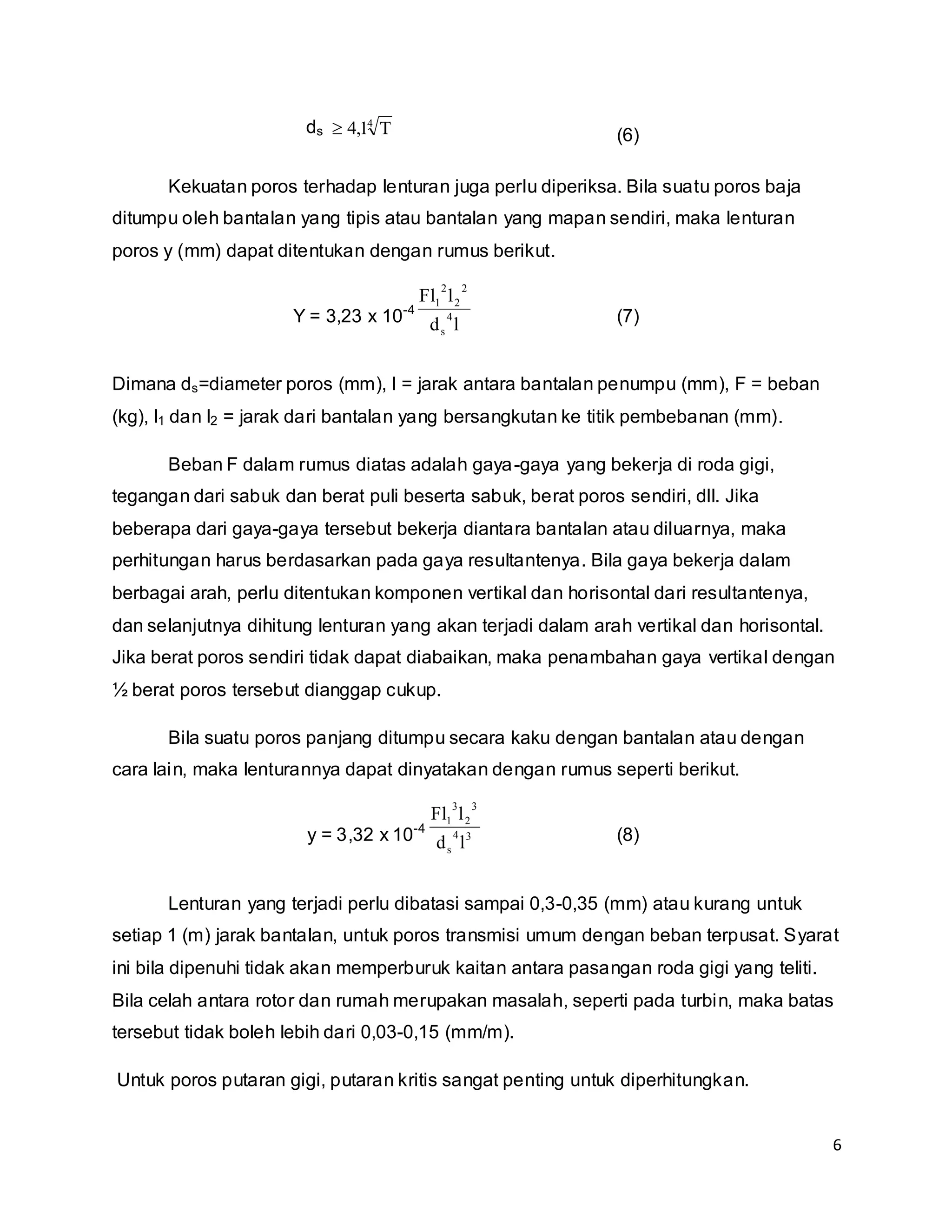 Elemen Mesin 2 - Perencanaan Poros dengan Beban Puntir | PDF