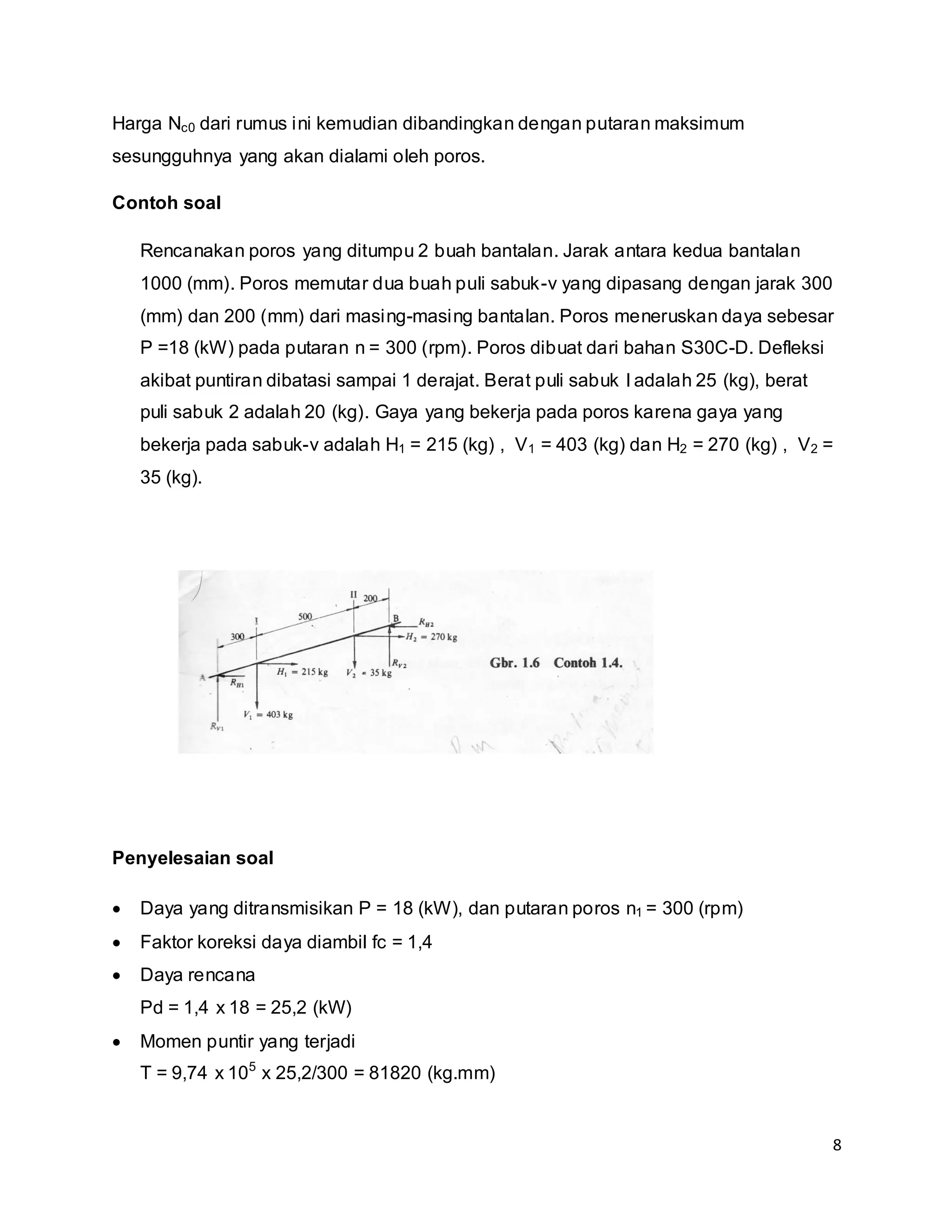 Elemen Mesin 2 - Perencanaan Poros dengan Beban Puntir | PDF