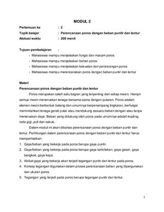 Elemen Mesin 2 - Perencanaan Poros dengan Beban Puntir | PDF
