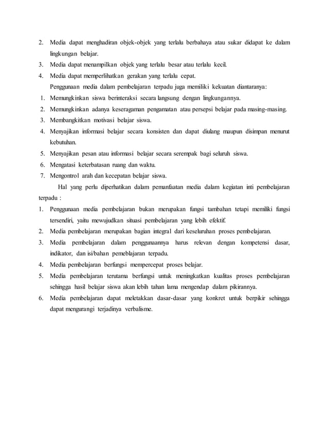 Modul 2 Pembelajaran Terpadu di SD | DOCX