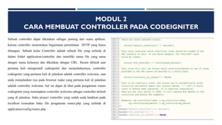 Modul 2 Cara Membuat Controller Pada CodeIgniter | PPT