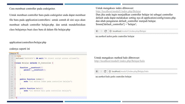 Modul 2 Cara Membuat Controller Pada CodeIgniter | PPT