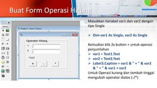 Modul 2 (Variabel,Operator,Ekspresi) Visual Basic | PPTX