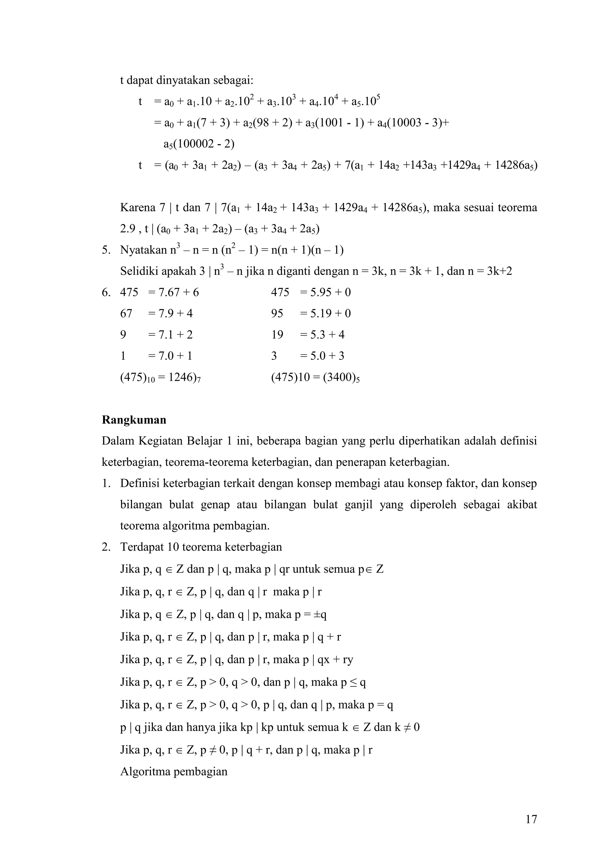 Modul 2 keterbagian bilangan bulat | PDF