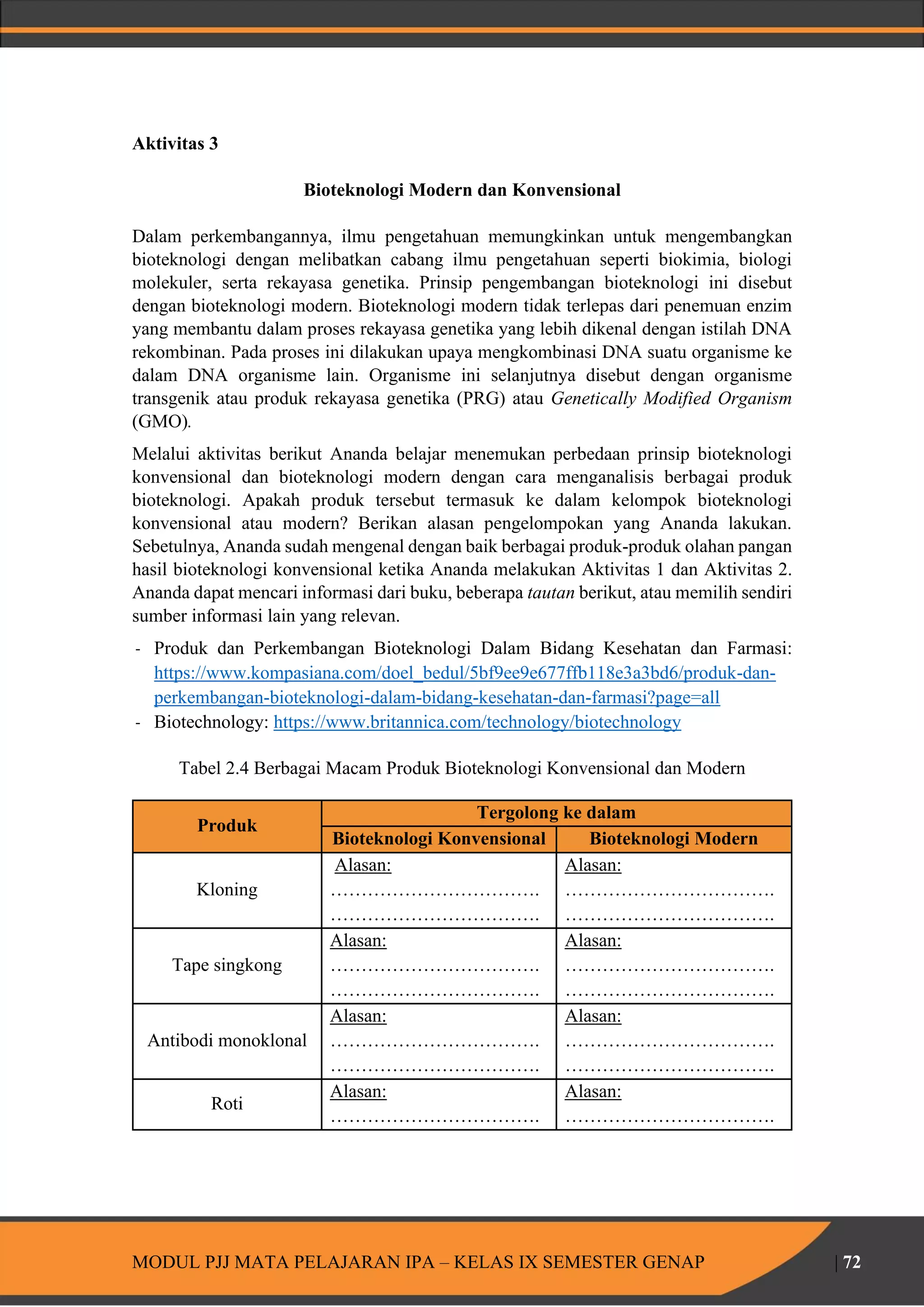 Modul 2 pembelajaran 1-bioteknologi | PDF