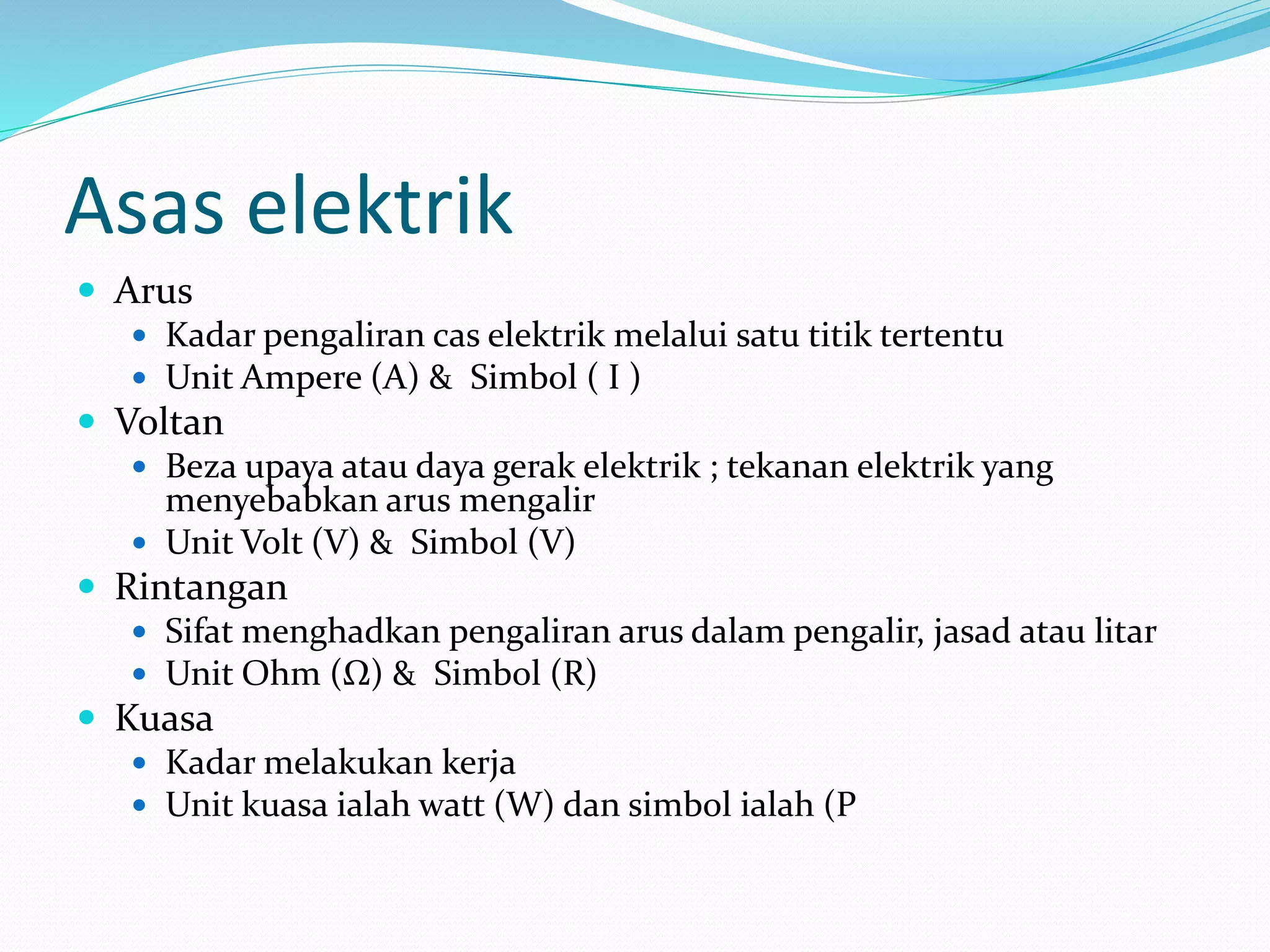 Asas Keselamatan dalam Kerja Elektrik: Modul 2 - Pengenalan Elektrik ...