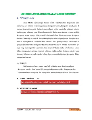 Modul 21 kecepatan akses internet | PDF
