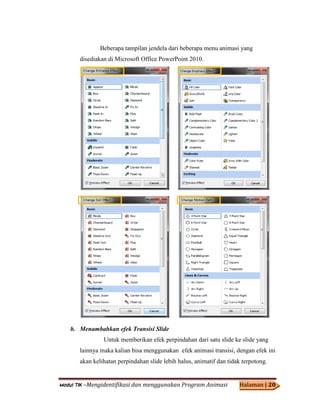 Modul 27 mengidentifikasi dan menggunakan program animasi presentasi 2 | PDF
