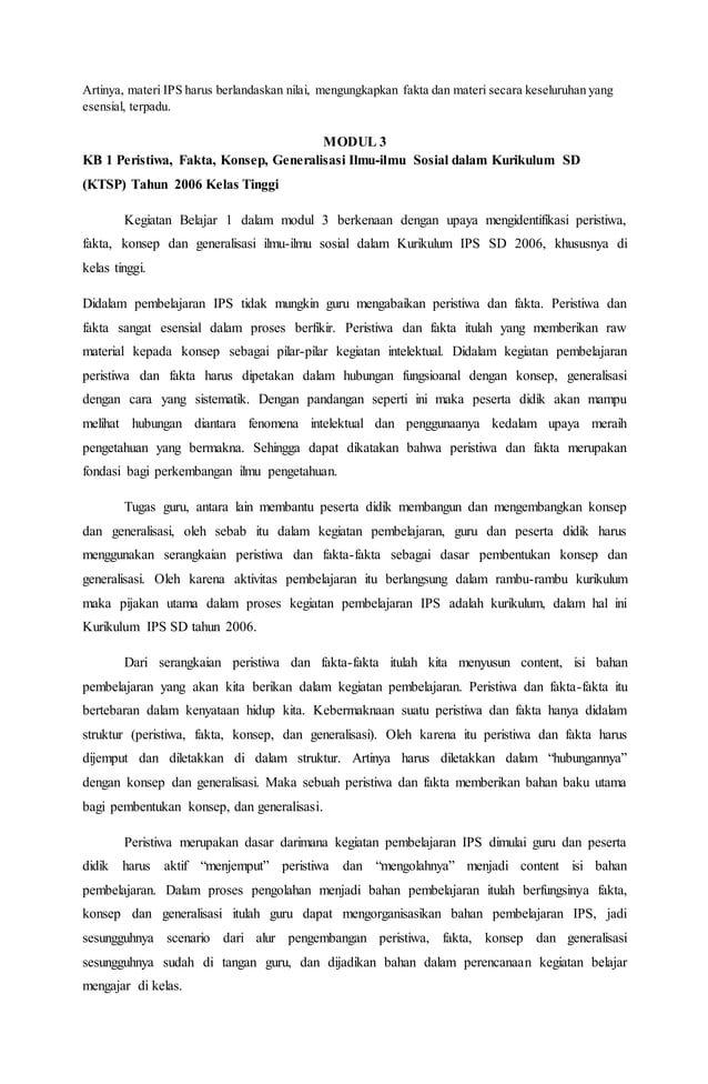 Modul 2 dan 3 Pendidikan IPS di SD | DOCX