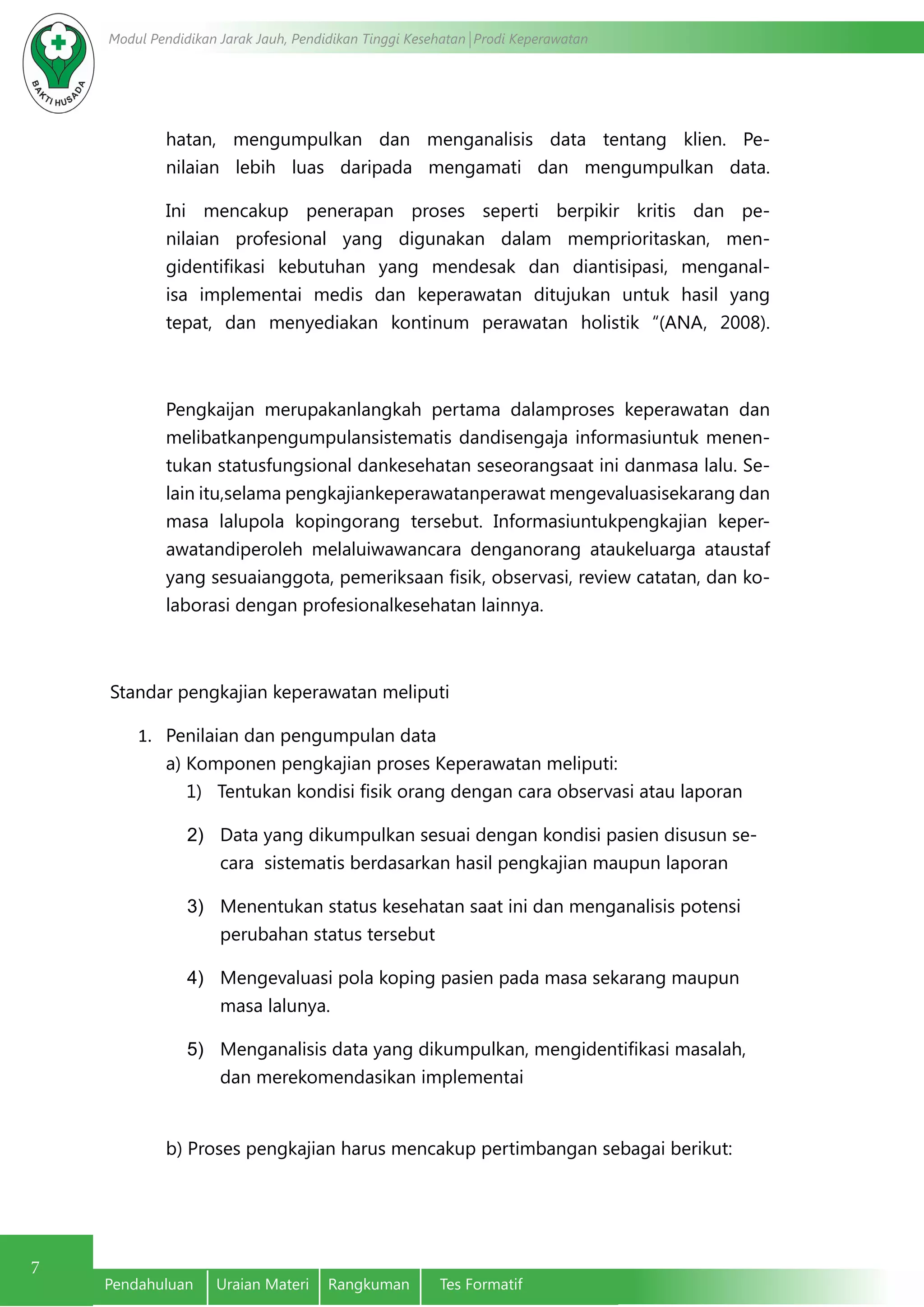 Komponen model Dokumentasi Keperawatan | PDF