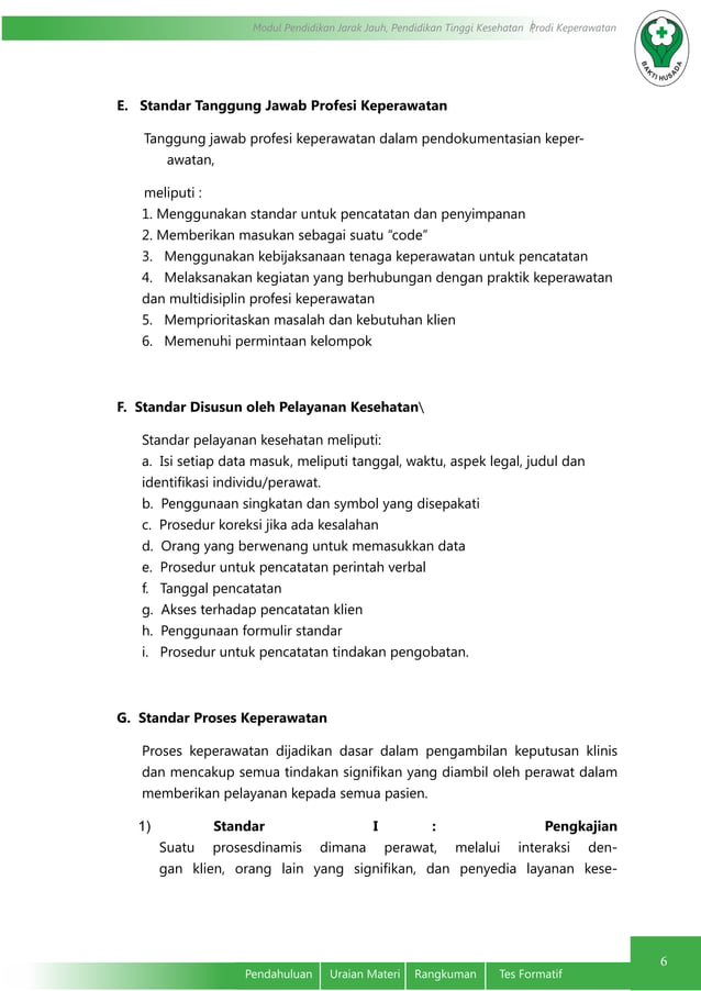 Komponen model Dokumentasi Keperawatan | PDF