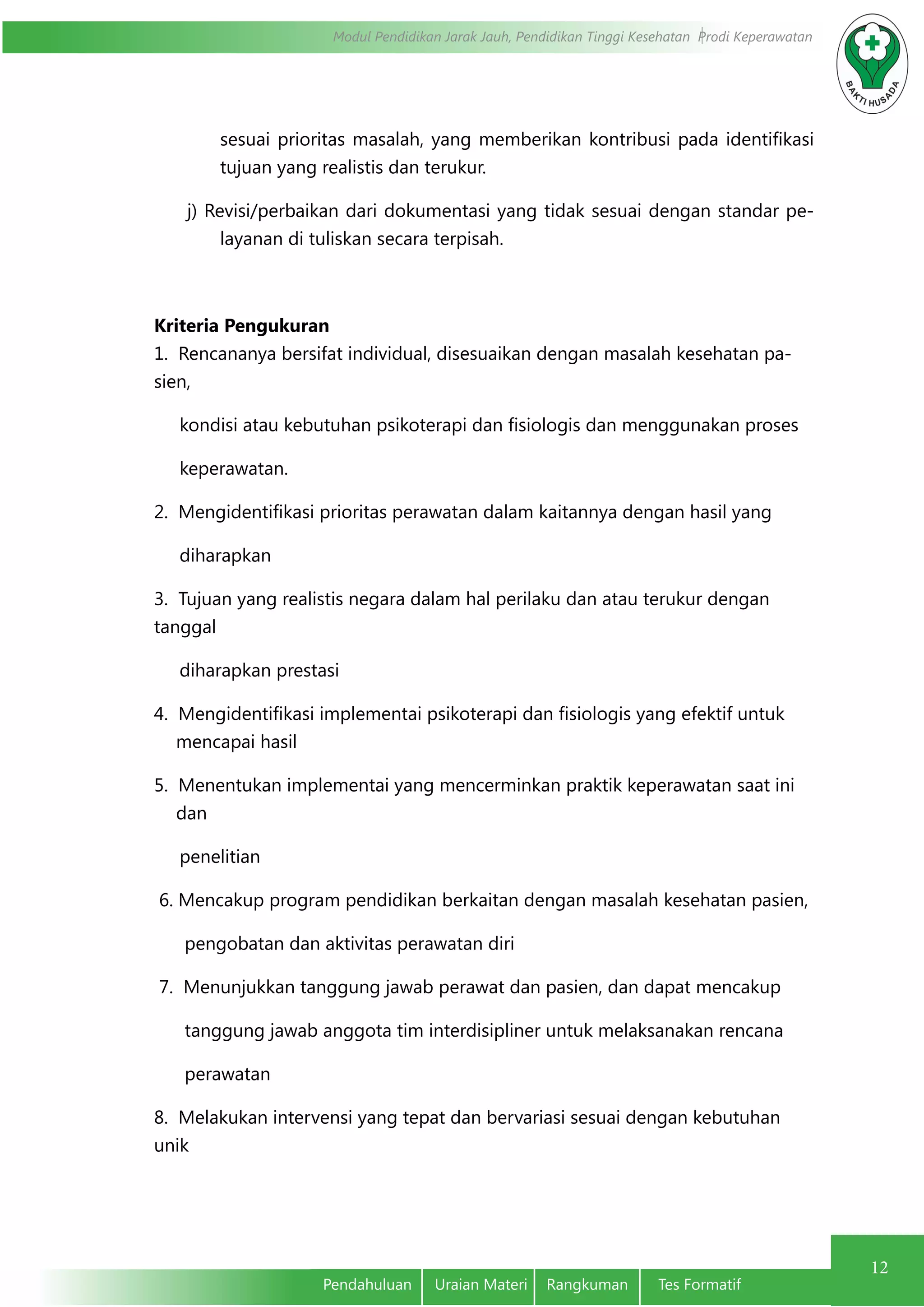 Komponen model Dokumentasi Keperawatan | PDF