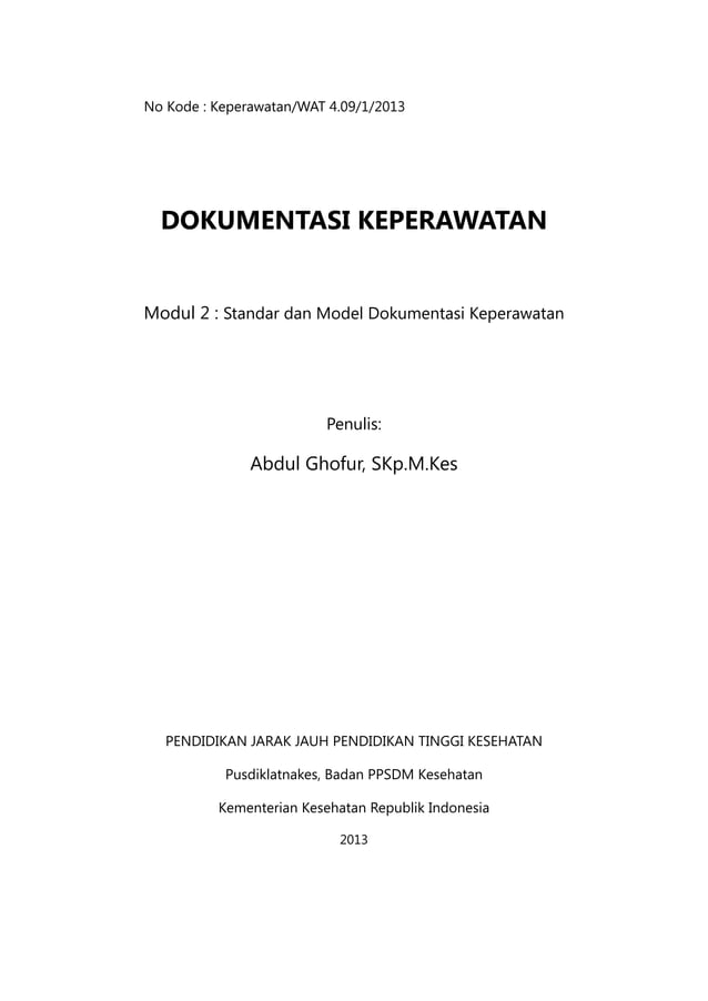 Jenis model Dokumentasi Keperawatan | PDF