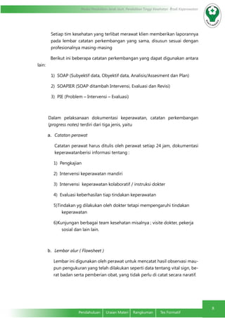 Jenis model Dokumentasi Keperawatan | PDF