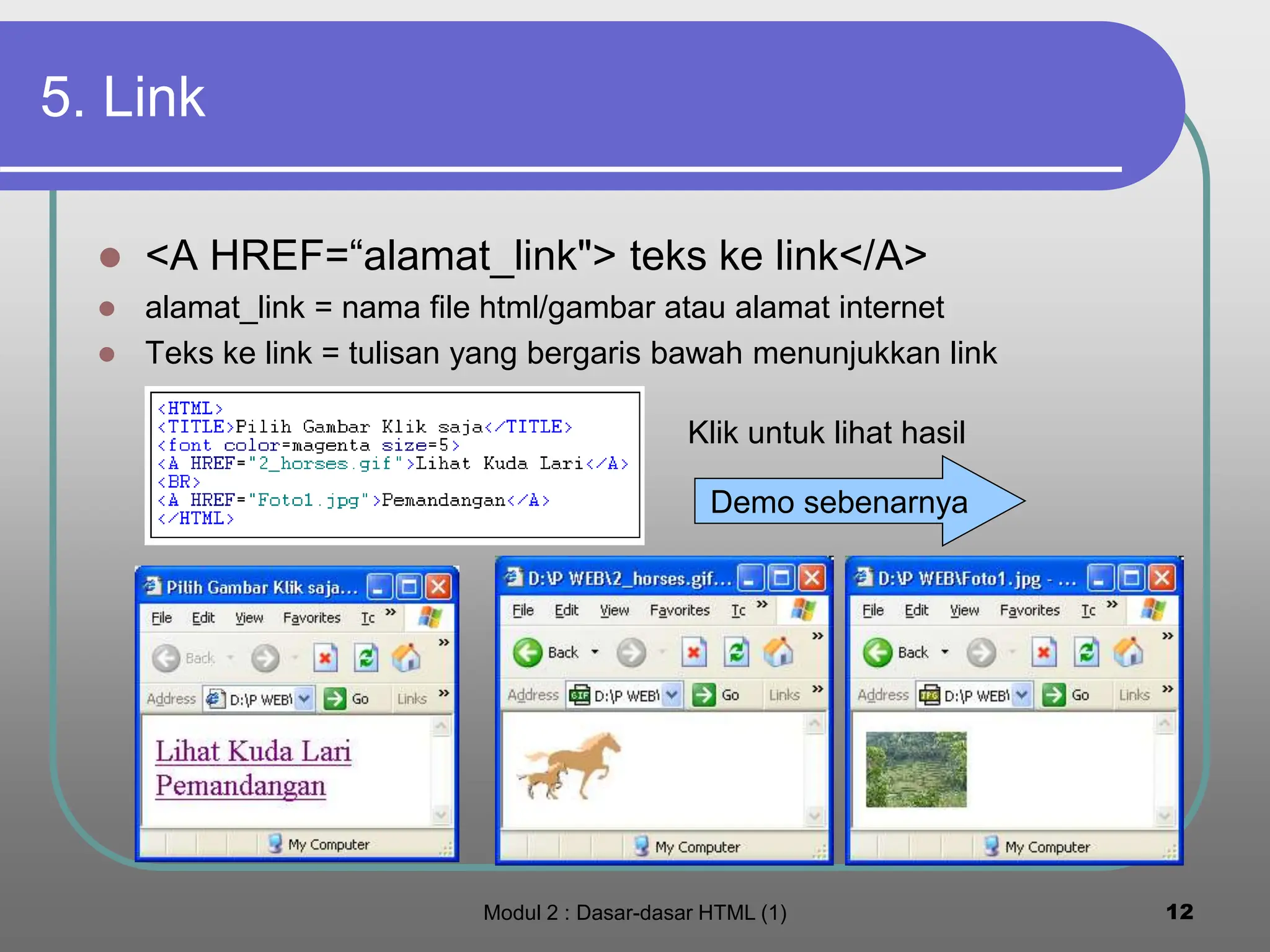 Modul DASAR HTML UNTUK PEMULA WEB PROGRA | PPT