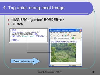 Modul DASAR HTML UNTUK PEMULA WEB PROGRA | PPT