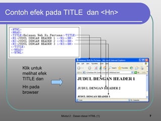 Modul DASAR HTML UNTUK PEMULA WEB PROGRA | PPT