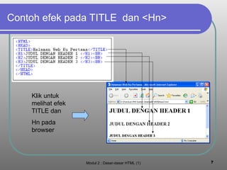 Modul HTML for beginner in web development | PPT