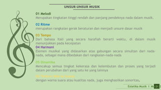 PPT II SENI BUDAYA KB 4: PEMBELAJARAN DAN PENGETAHUAN ESTETIKA MUSIK | PPTX