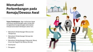 Modul 2 Memahami Perkembangan pada Remaja | PPT