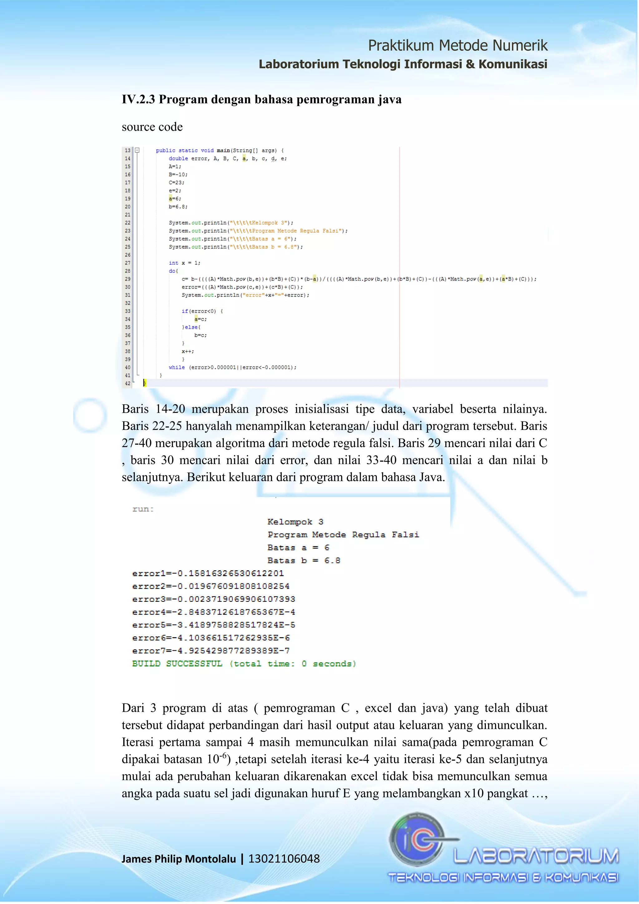 Modul2 metode regula falsi praktikum metode numerik | PDF