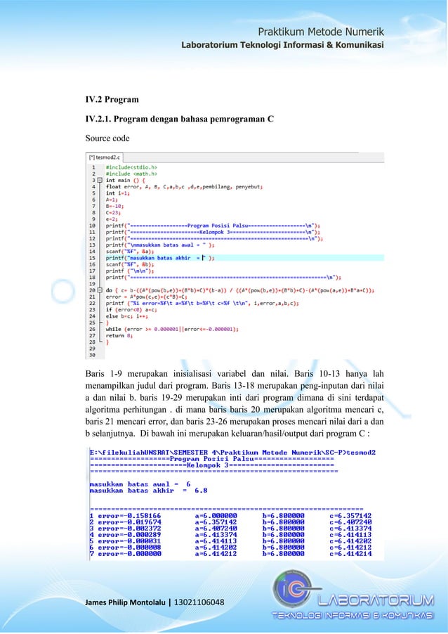 Modul2 metode regula falsi praktikum metode numerik | PDF