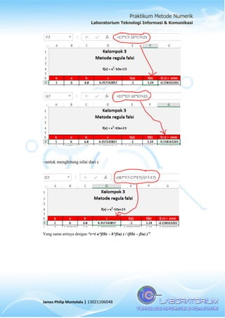 Modul2 metode regula falsi praktikum metode numerik | PDF