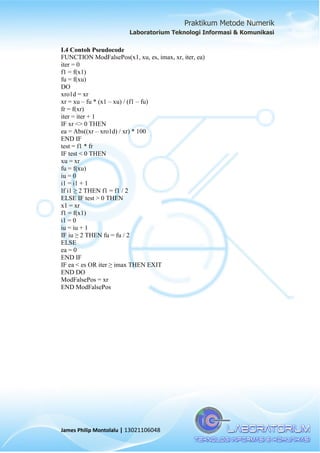 Modul2 metode regula falsi praktikum metode numerik | PDF