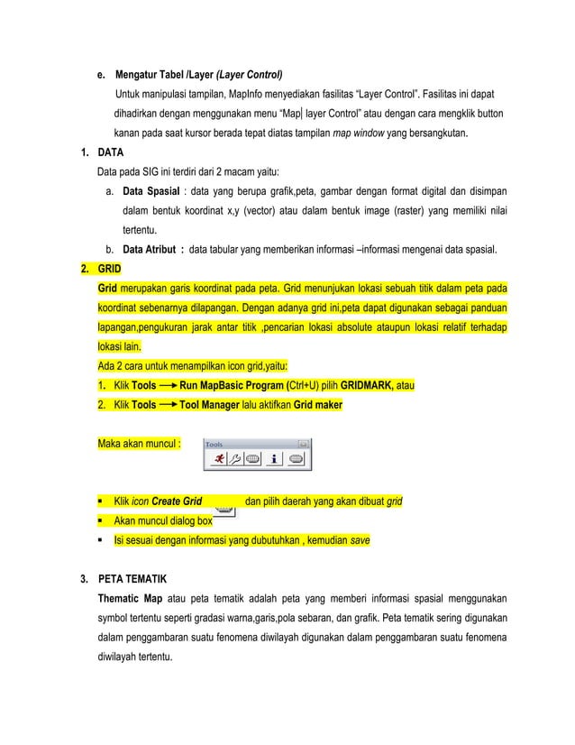 Modul 2 pengenalan map info | DOCX